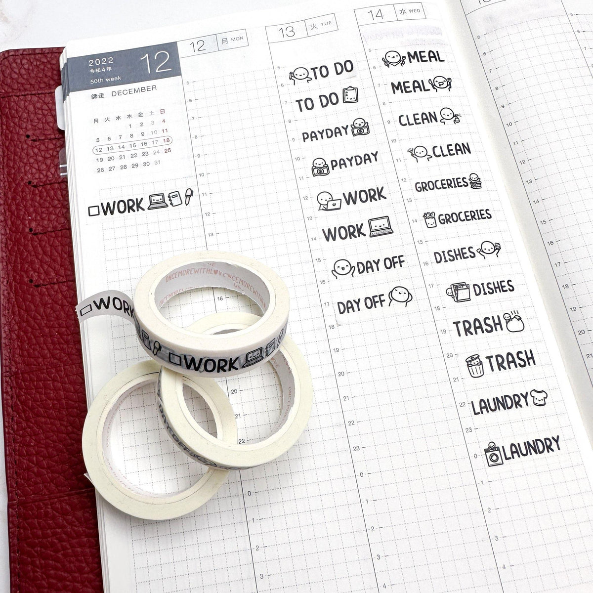WASHI 10mm - DISHES + 1 Inch Perforated – OnceMoreWithLove